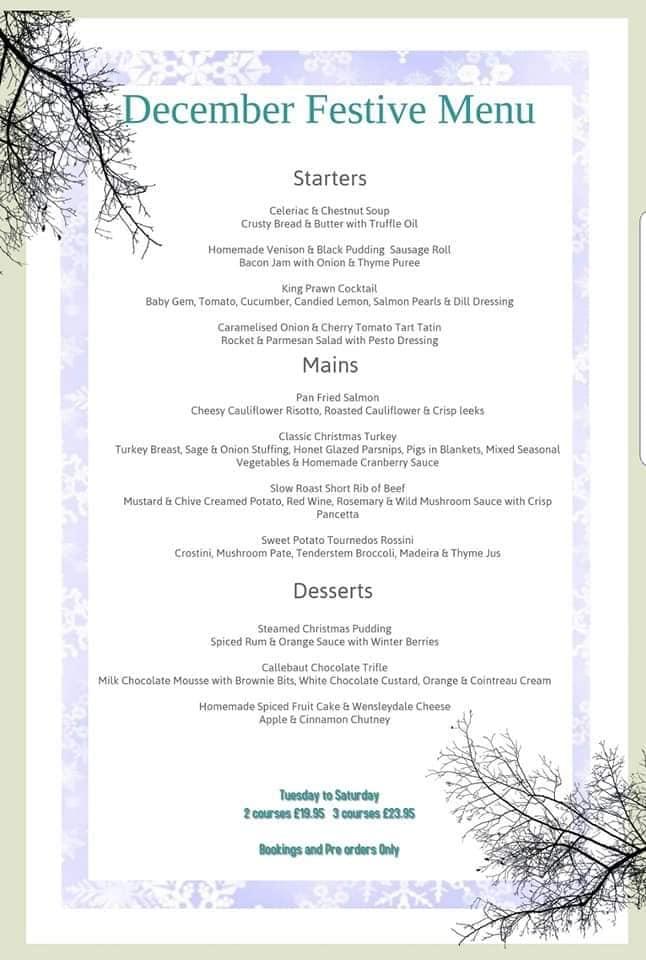 Menu at Yorkshire Hussar Inn pub & bar, Markington