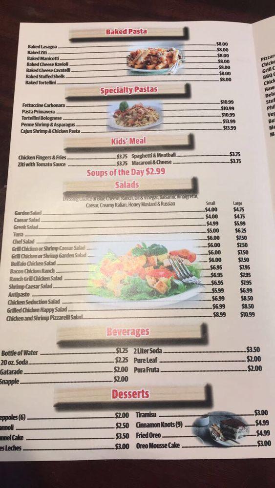 Carta de Pizzarelli Restaurant, Perth Amboy