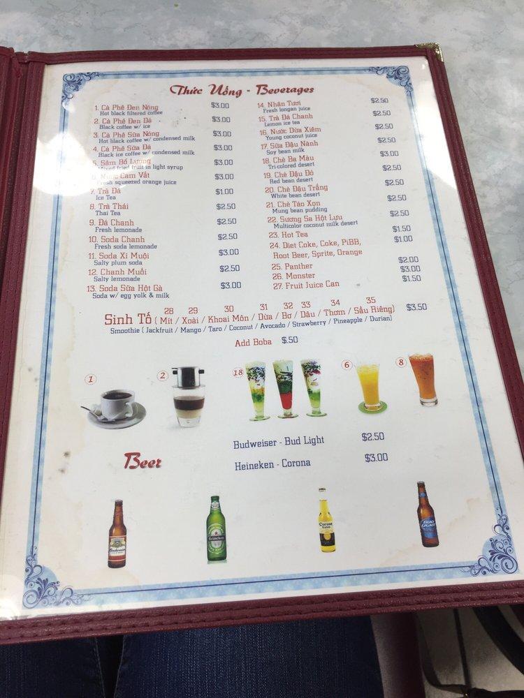 Menu at Phở 90 restaurant, Fresno, N Fresno St