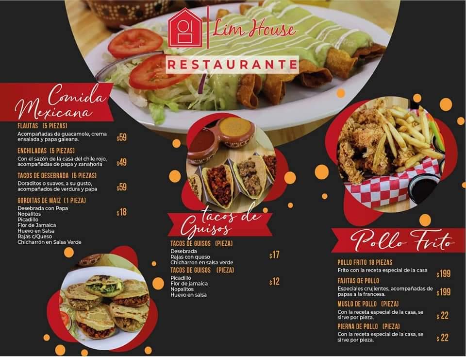 Menu at Restaurante Lim House, Guadalupe
