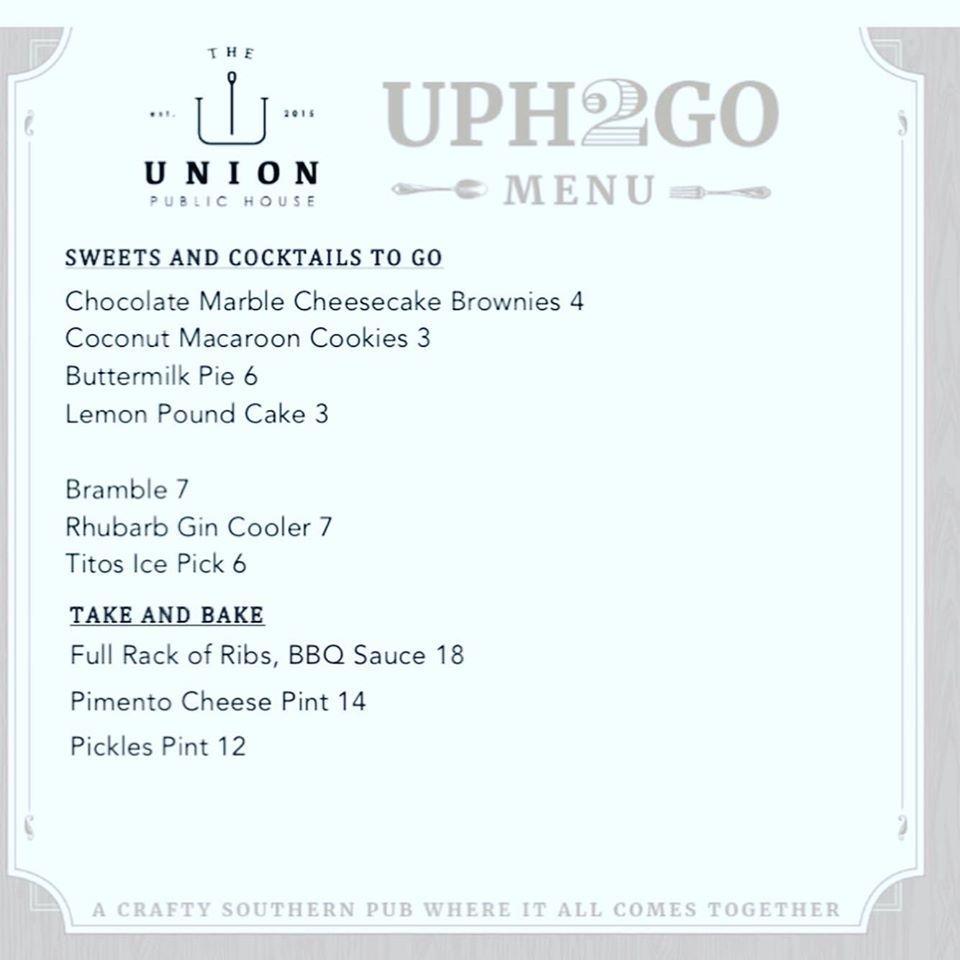 Menu at Union Public House, Pensacola, 36 E Garden St
