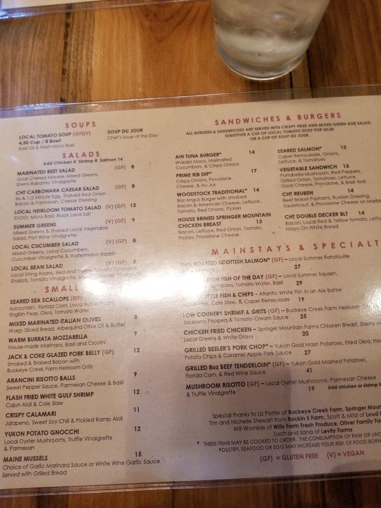 Menu at Century House pub & bar, Woodstock