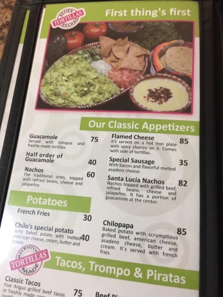 Carta del restaurante Chilo Tacos & Grill, Monterrey, Pablo