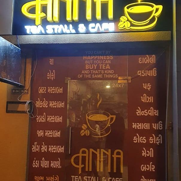 Menu at Anna tea stall and cafe, Ahmedabad