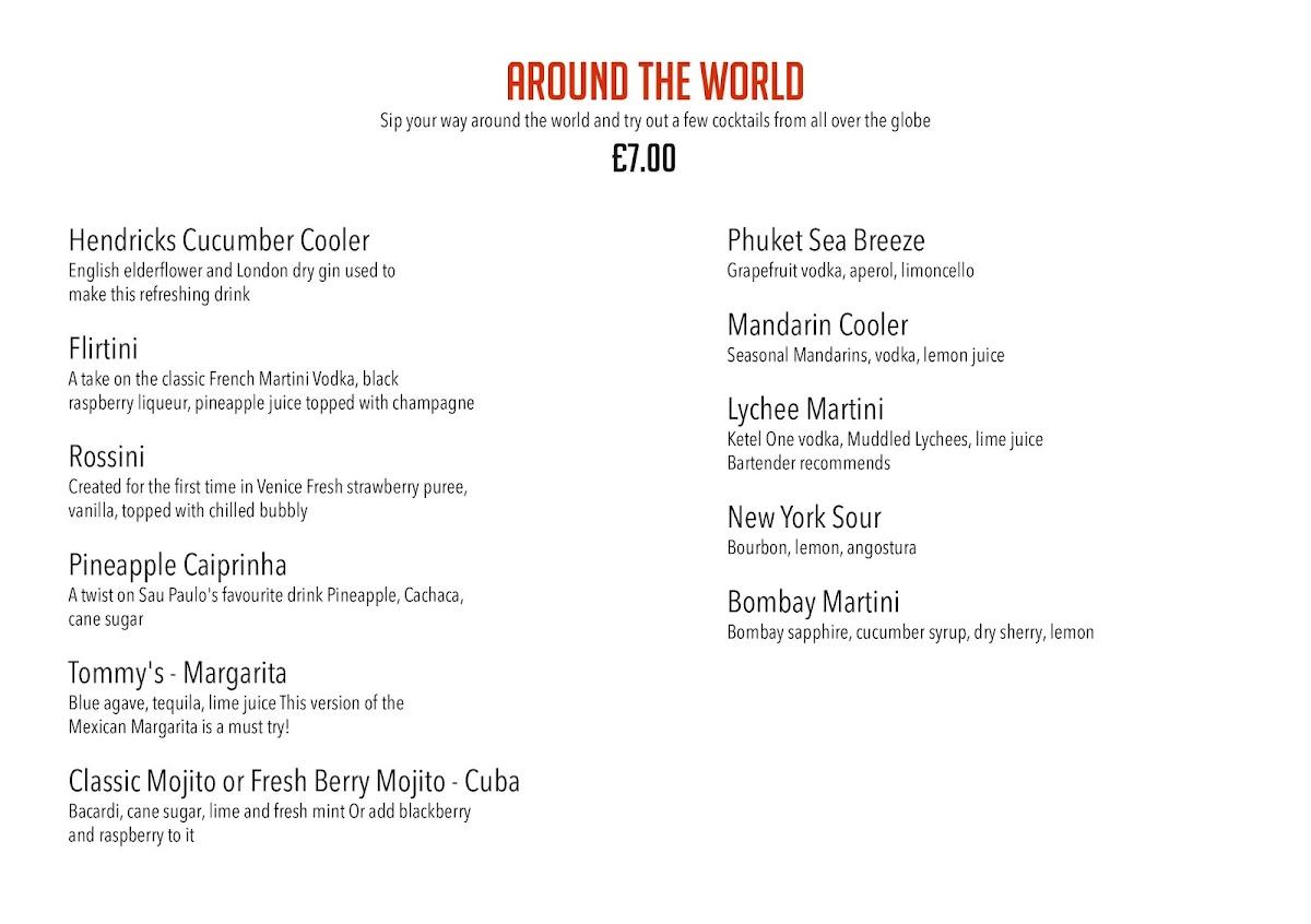 Carta de Imperial Lounge & Restaurant, Croydon
