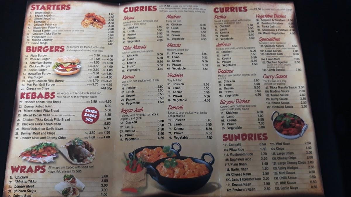 Menu at Marsden Spice & Pizza fast food, Marsden