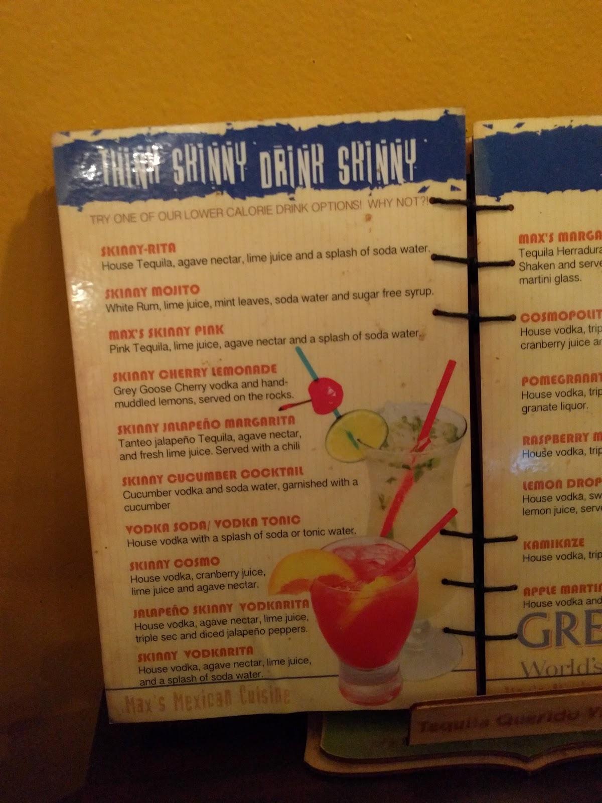 Menu at Max's Mexican Cuisine restaurant, Azusa