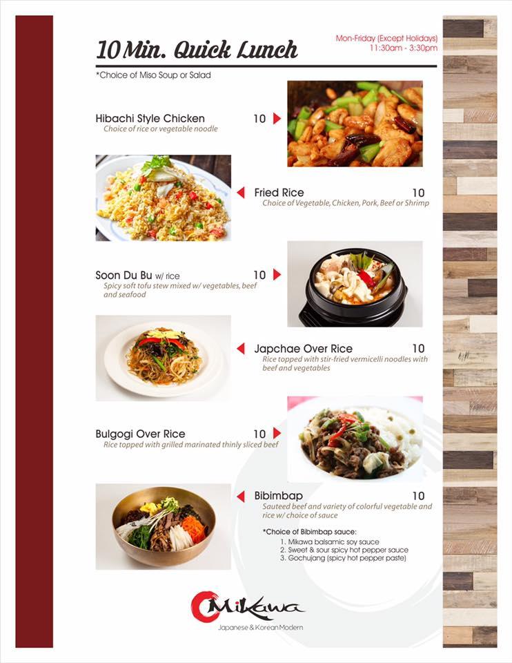 Carta del restaurante Mikawa, New Hyde Park