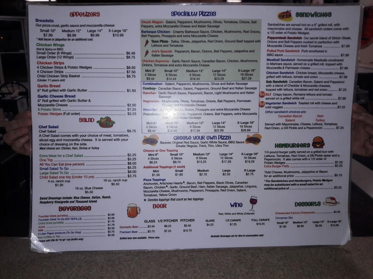 Menu at Pizza Round-Up Marysville pizzeria, Marysville, Covillaud St