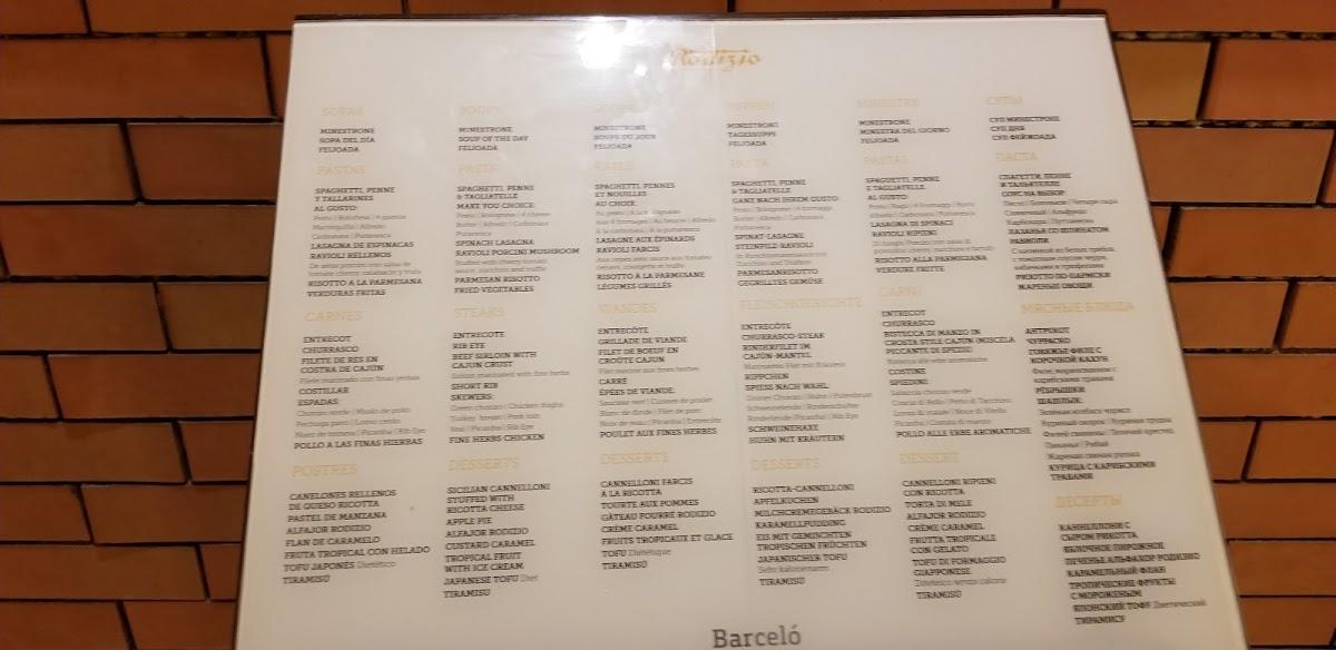 Menu at Rodizio Restaurant, Puerto Aventuras, Carretera Cancún - Tulum ...