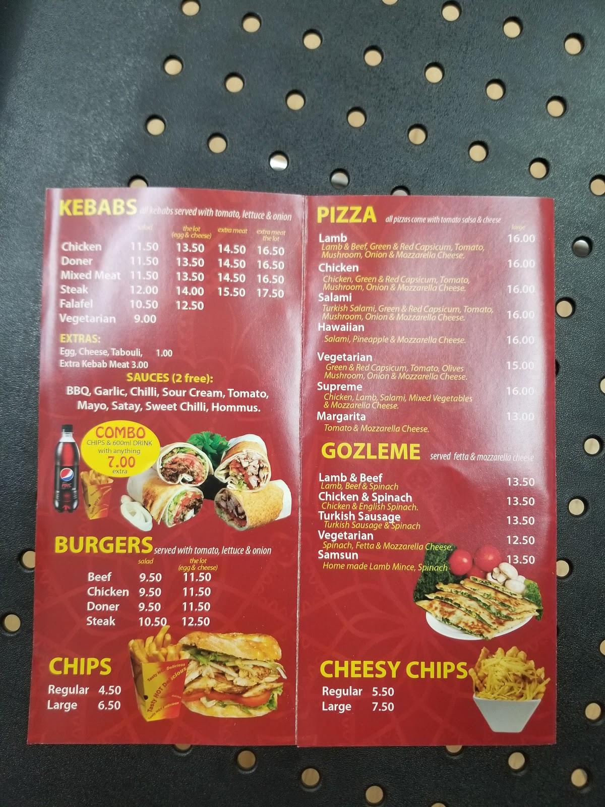 Menu at Bullsbrook Kebab restaurant, Bullsbrook