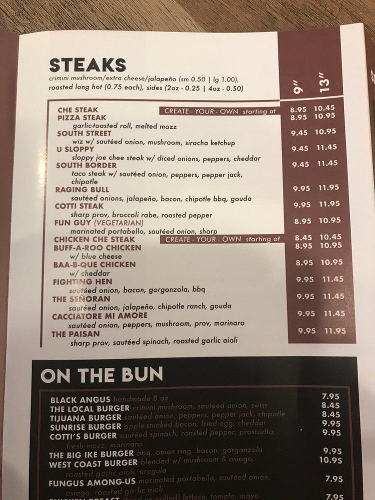 Menu at Cotti's Pizza pizzeria, Hockessin