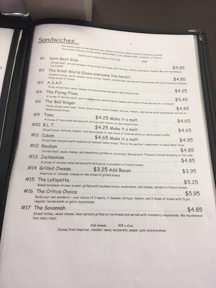 Menu at Gazebo Coffee Shoppe & Deli cafe, Marianna