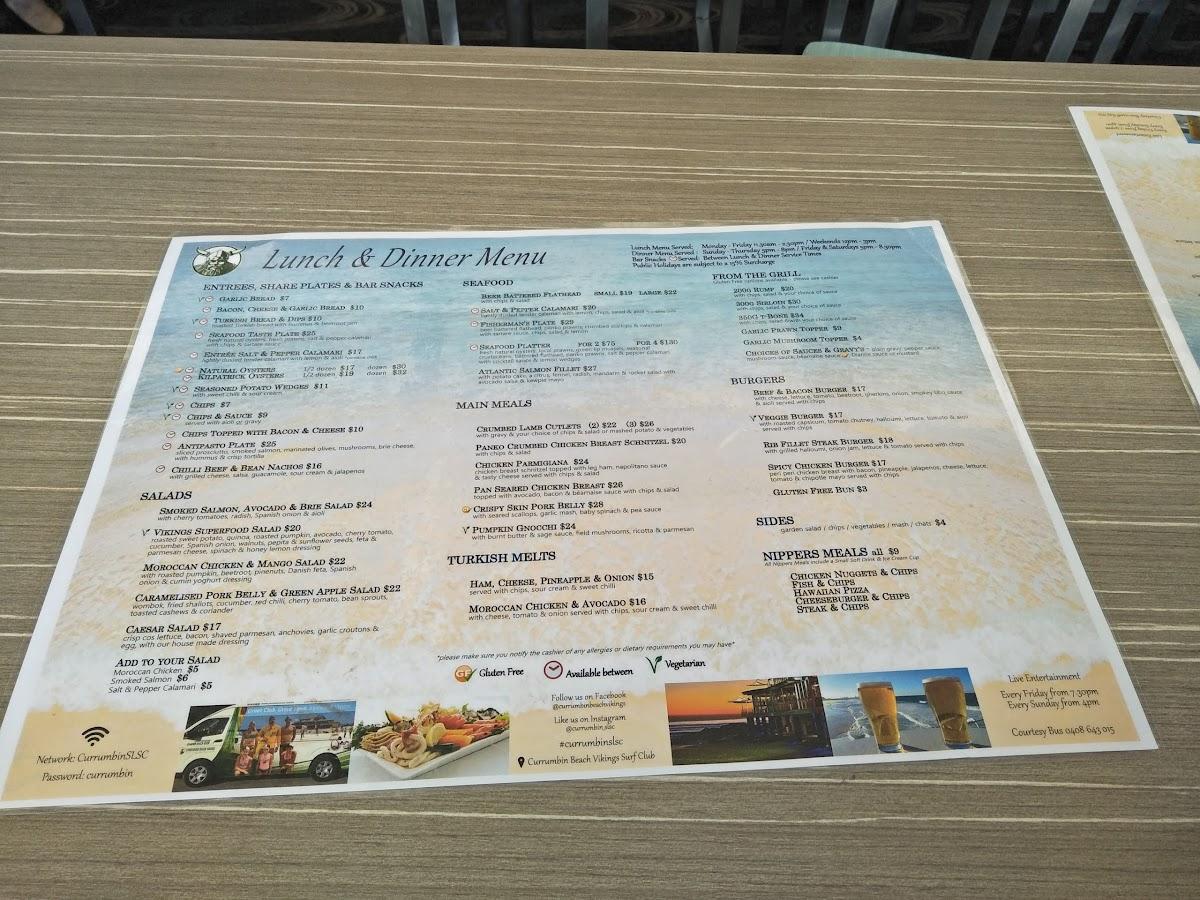 Currumbin Surf Club Menu Specials at Todd Bushman blog