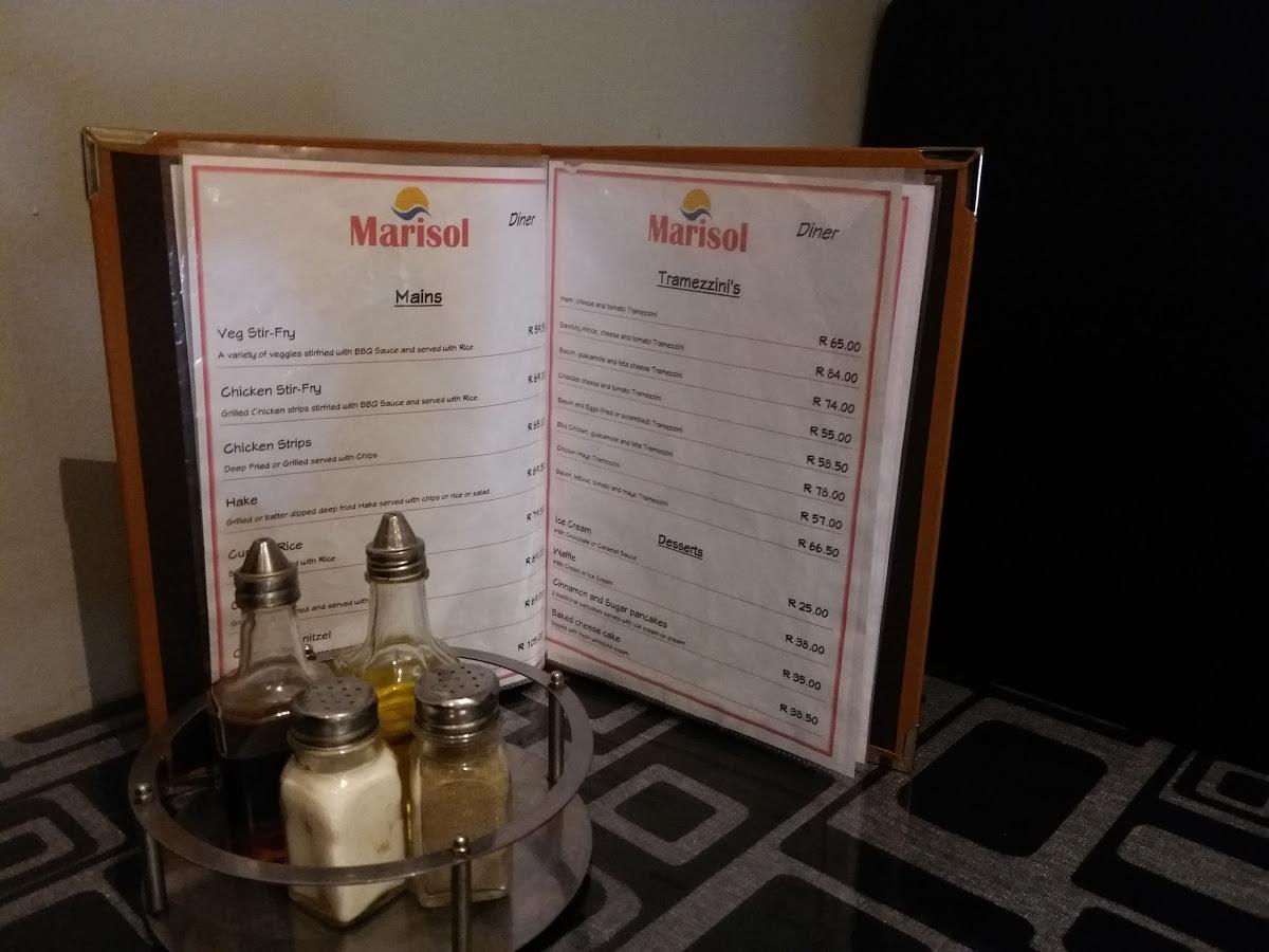 Menu at Marisol Diner restaurant, Langebaan