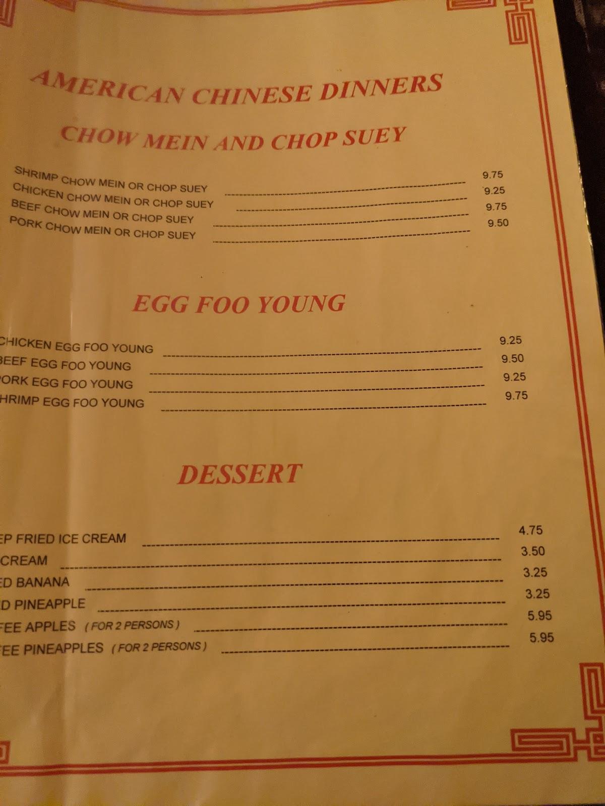 Menu at Princess Garden restaurant, Kansas City