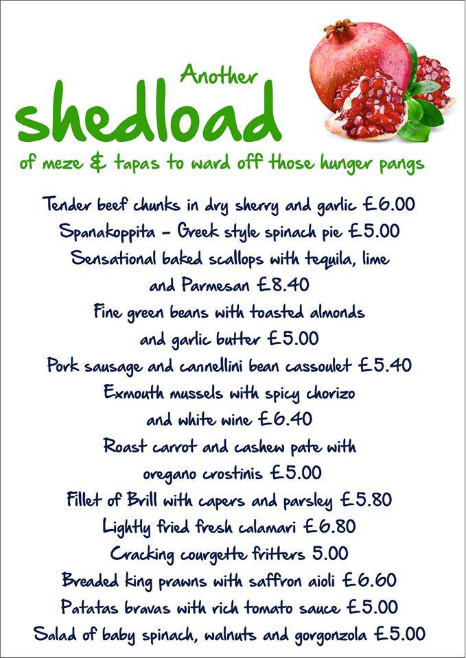Menu at El Olivo restaurant, Exmouth