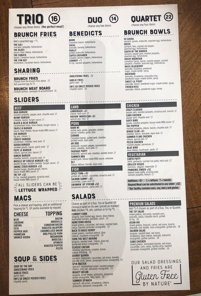 Menu at TASTE! craft eatery pub & bar, Paso Robles