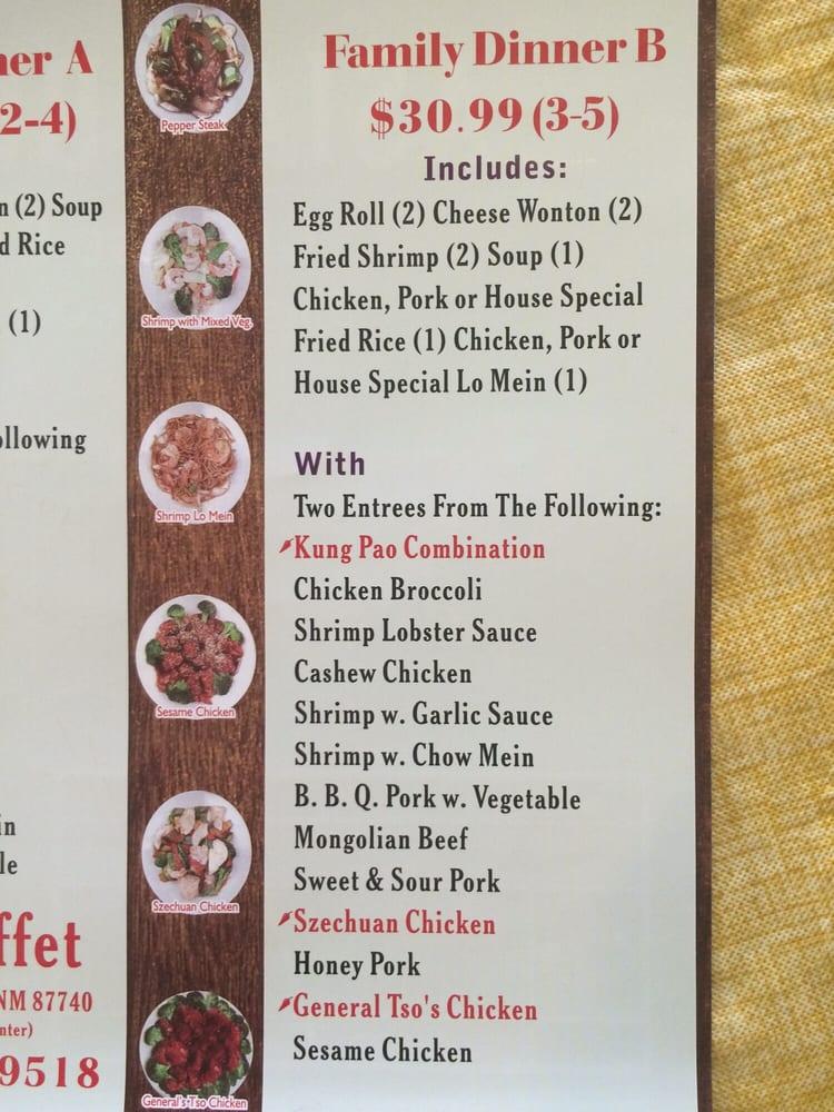 Menu at Asian Buffet restaurant, Raton