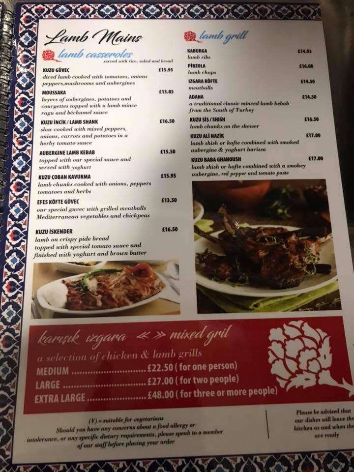 Menu at The Pasha Restaurant, Kirkcaldy