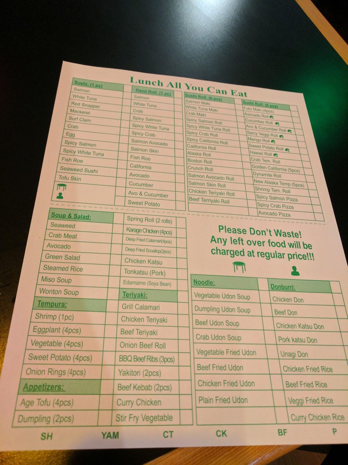 Menu at Mito Sushi Bowmanville Mall restaurant, Bowmanville