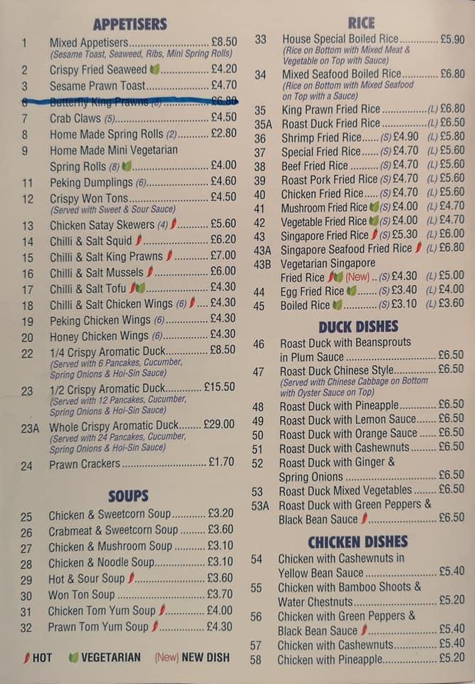 Menu at Oriental Express Chinese Takeaway fast food, Billingshurst, 9 ...