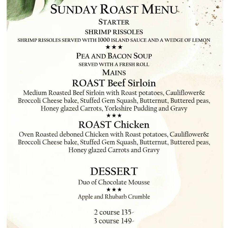 Menu at Sleepers Railway Station Restaurant., Hoedspruit