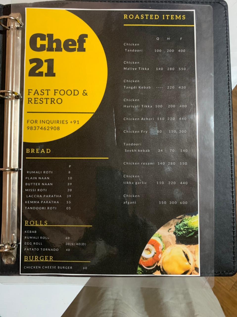 Menu at CHEF 21, Gajraula