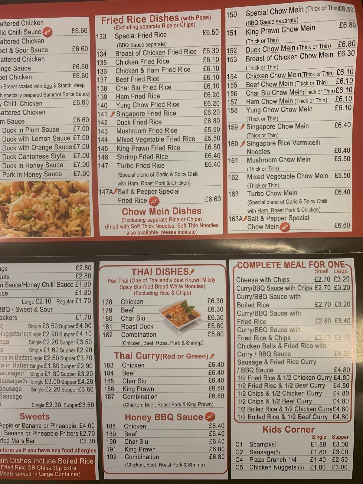 Menu at China Chef restaurant, Lochgelly