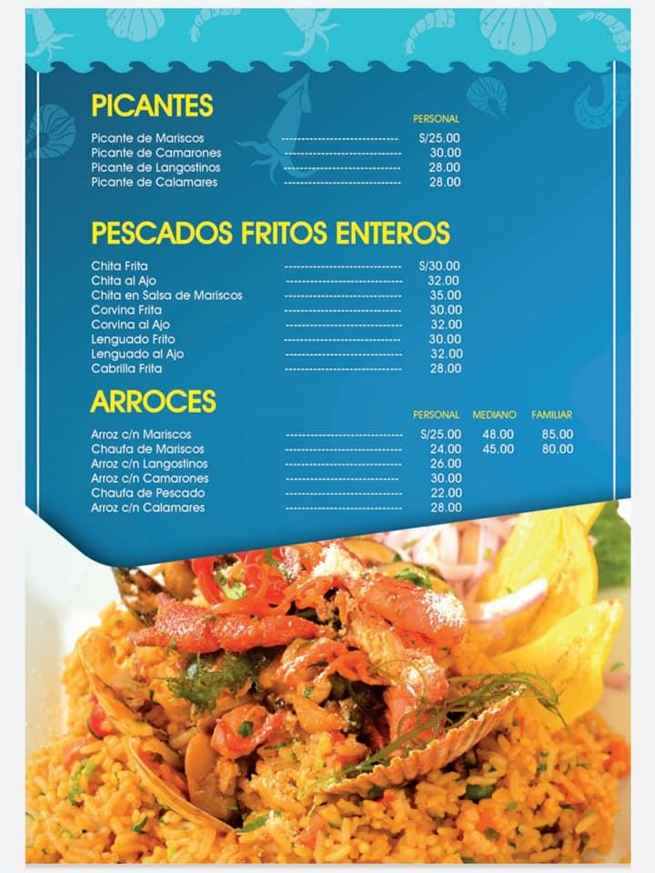 Menu at El Cevichero de mala restaurant, Mala