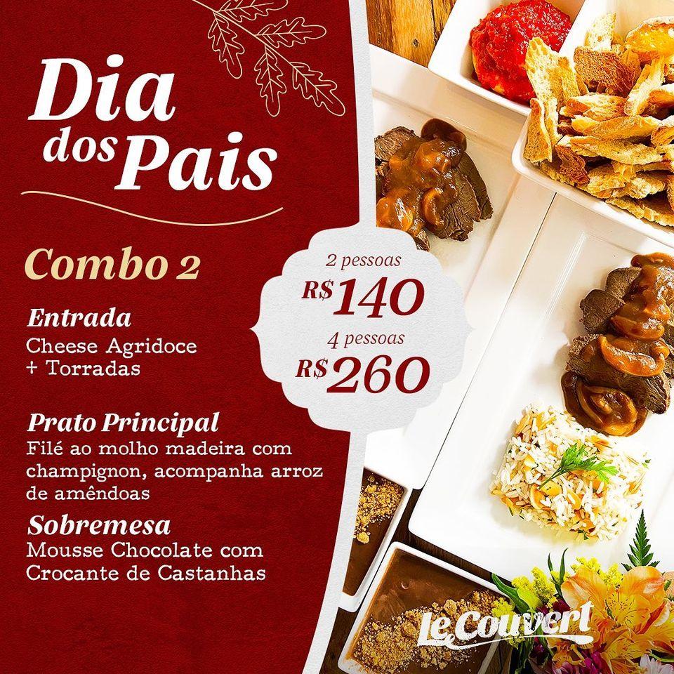 Menu at Le Couvert restaurant, Recife
