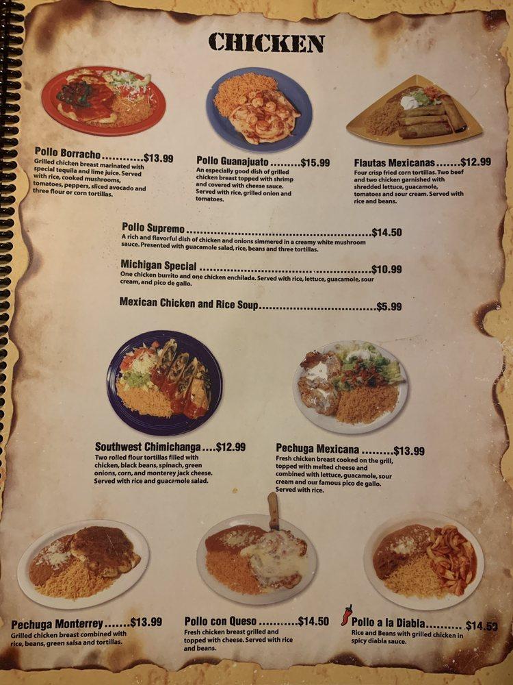 Menu at El Burrito Loco restaurant, Norton Shores