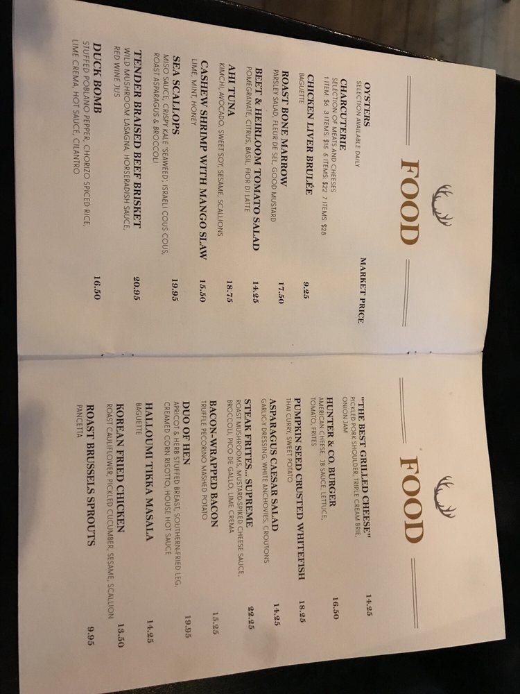 Menu at Hunter & Co. pub & bar, London