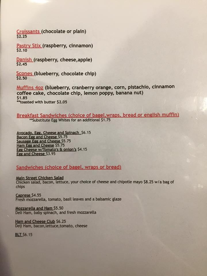 Menu at Java Grind And Grill restaurant, Stoneham