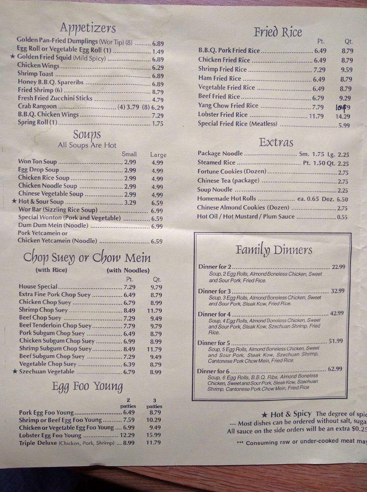 Menu at Ocean City Restaurant, Pontiac