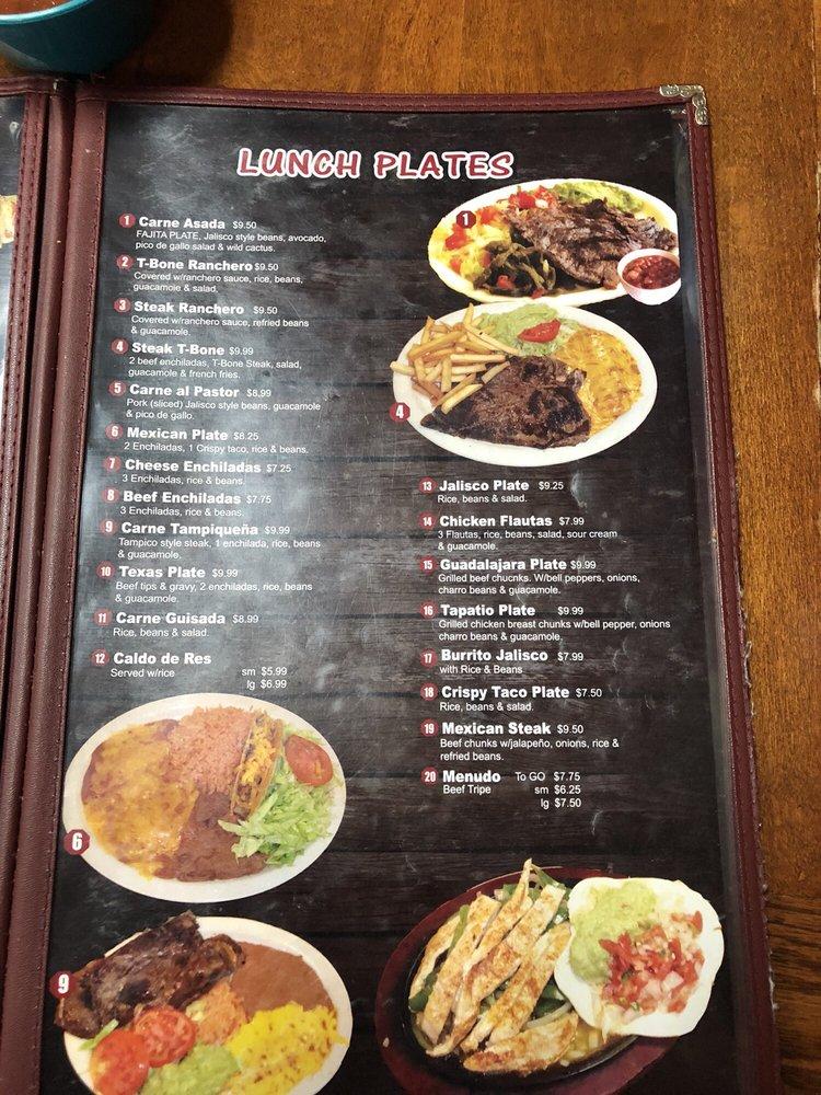 Menu at Taqueria El Sazon Tapatio restaurant, New Braunfels
