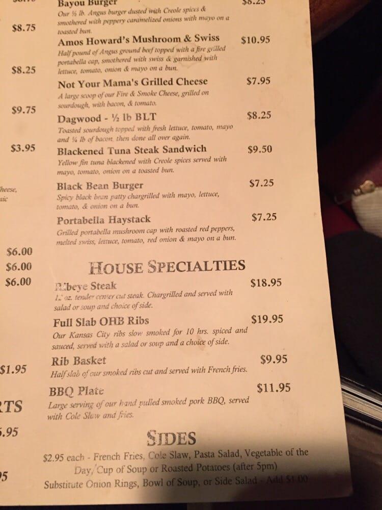 Menu at Amos Howards Brew Pub, Hickory