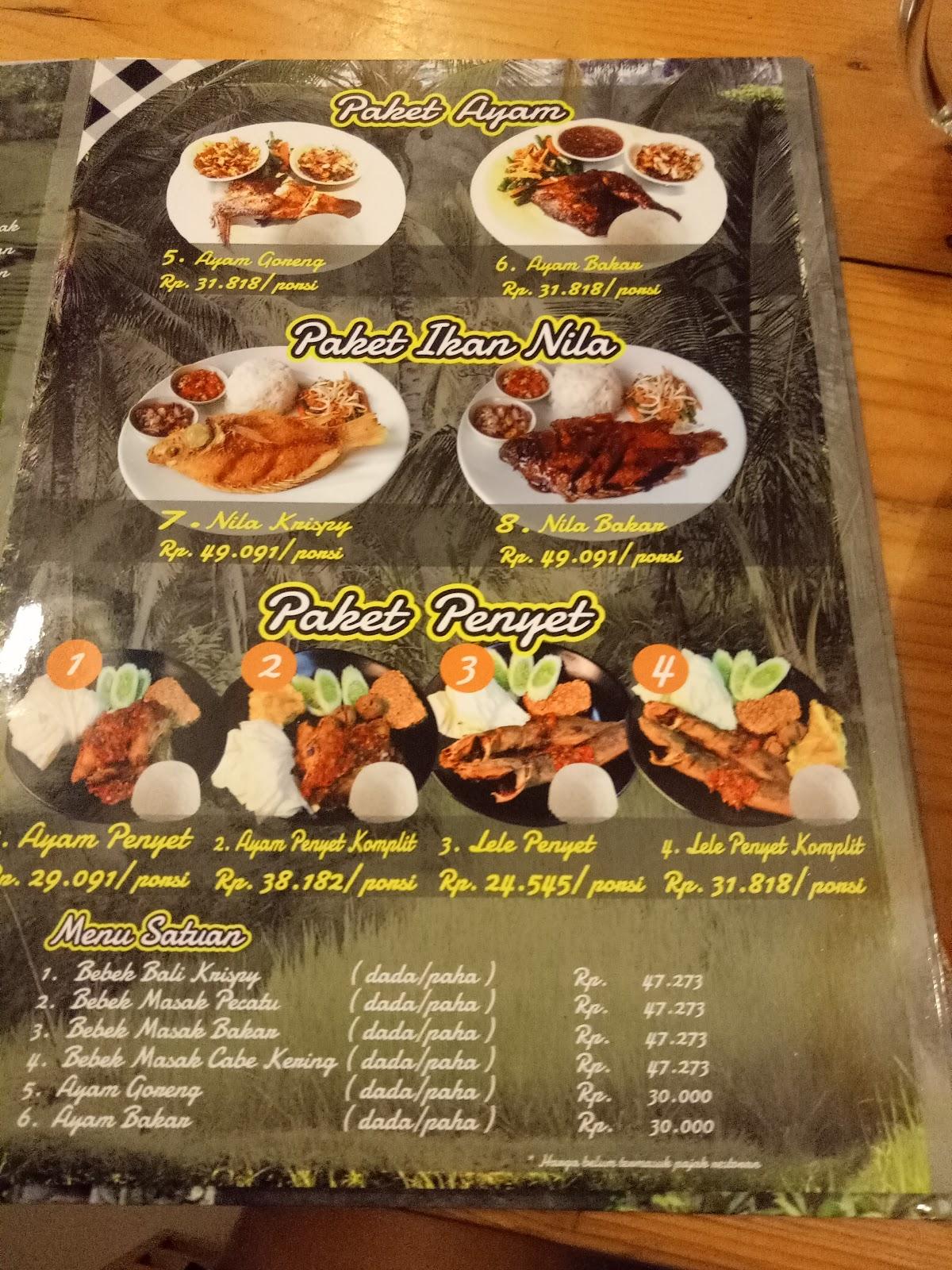 Menu at Bebek Renon QMall restaurant, Banjarbaru