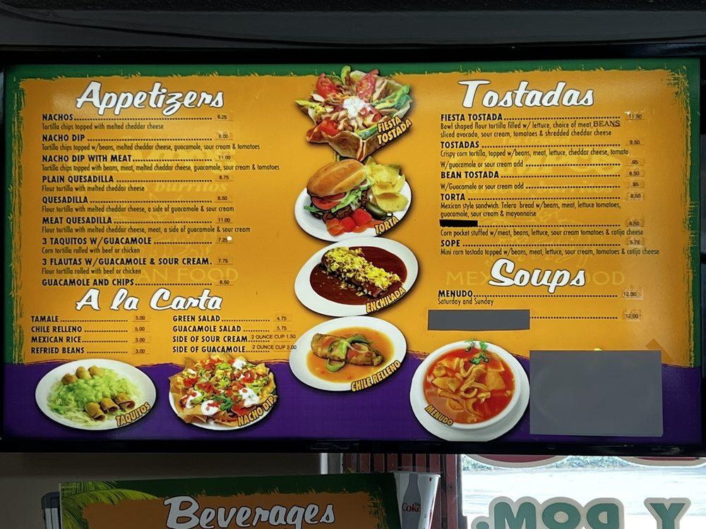 Menu at Campos Famous Burritos restaurant, Santa Monica, Pico Blvd
