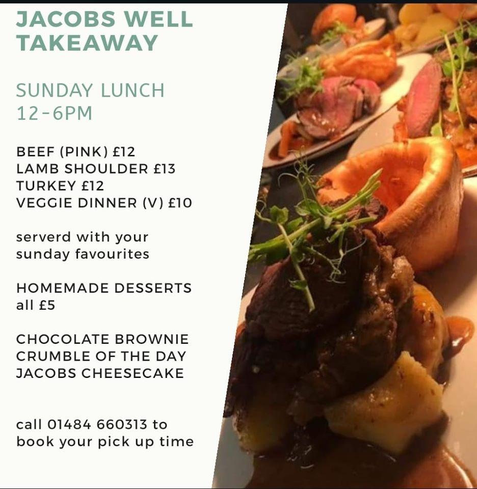 Menu at Jacobs Well pub & bar, Holmfirth, 16 Woodhead Rd
