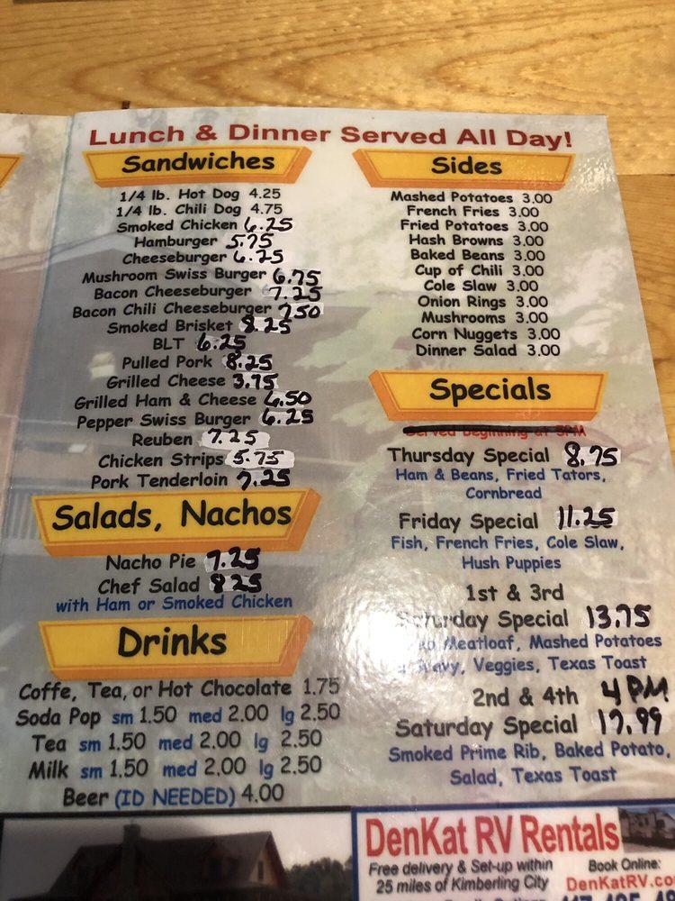 Menu at Log Cabin Cafe, Ridgedale, Ridgedale Rd