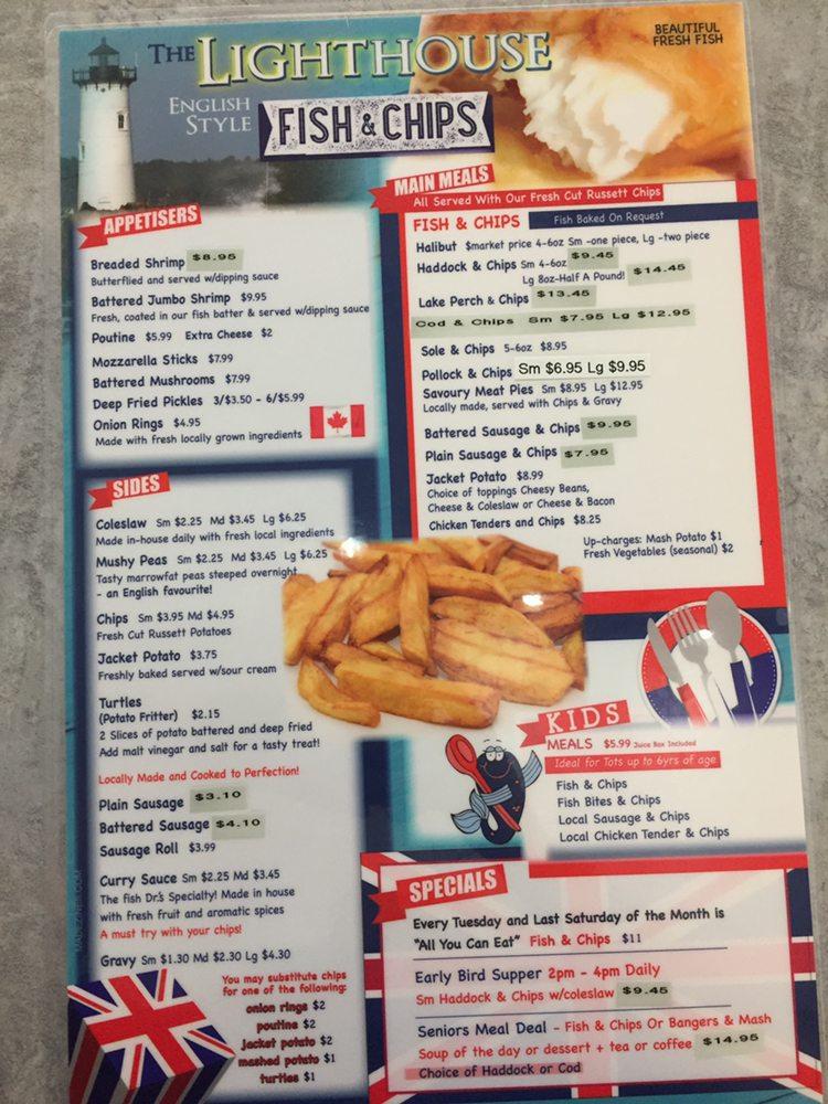 Menu at The Lighthouse Fish and Chips Brantford restaurant, Brantford