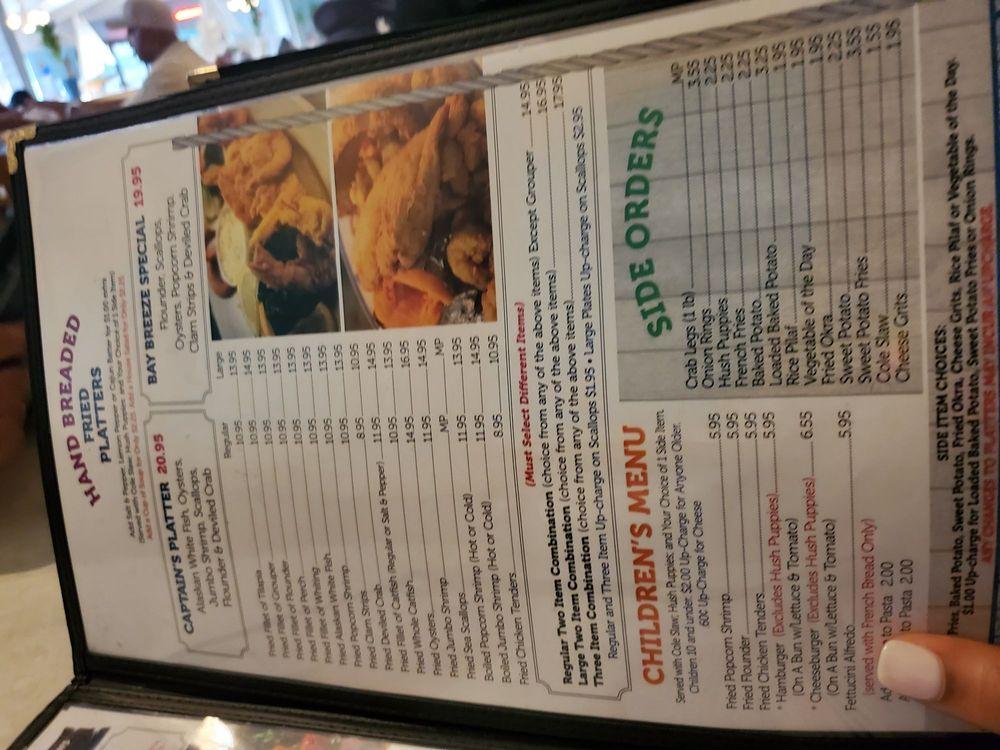 Menu at Bay Breeze restaurant, Mableton