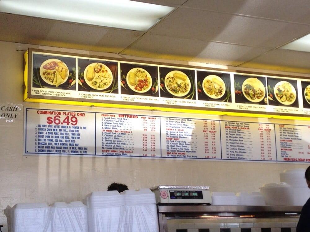 Menu at Chung Hing restaurant, San Diego