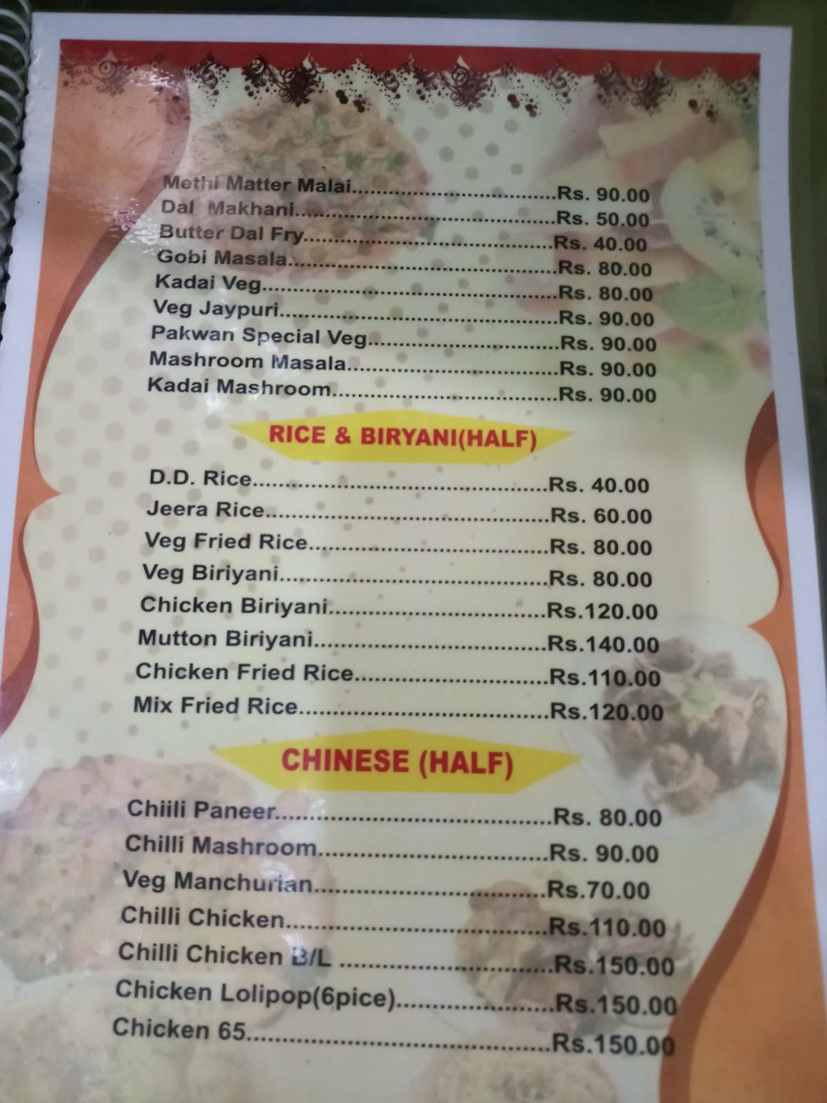 Menu at The Pakwan Family Restaurant, Bhubaneswar, N6/7