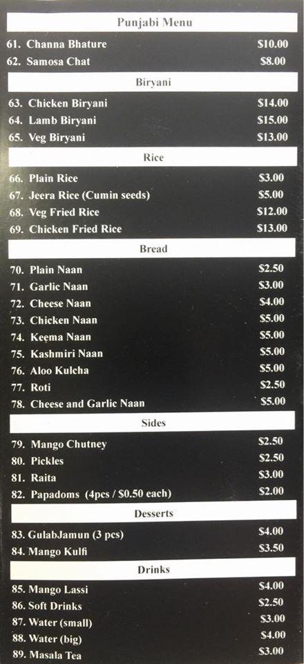 Menu at Welcome Indian Takeaway restaurant, Hamilton