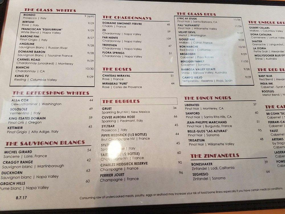 Menu at Foxy Brown restaurant, Fort Lauderdale