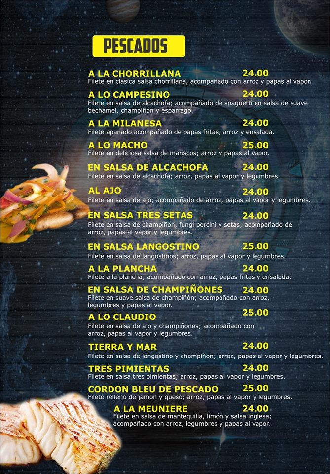 Menu at Restobar El Boqueron - Centro Naval del Perú., Peru