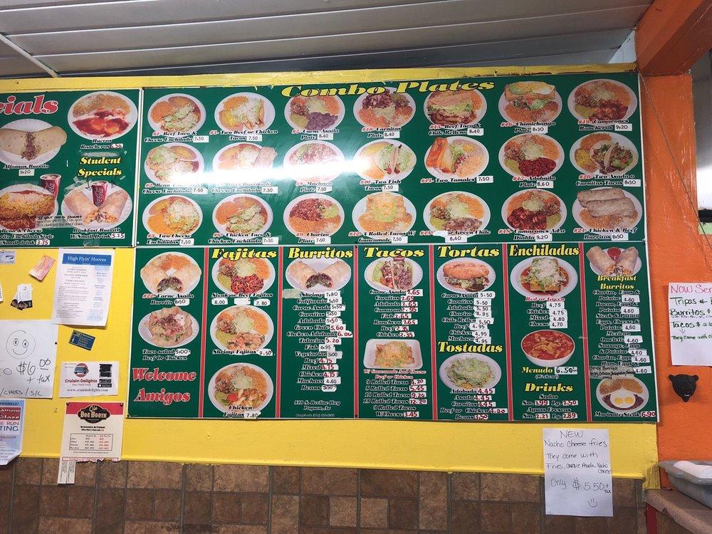 Menu at Alfonso's Mexican Food restaurant, Payson