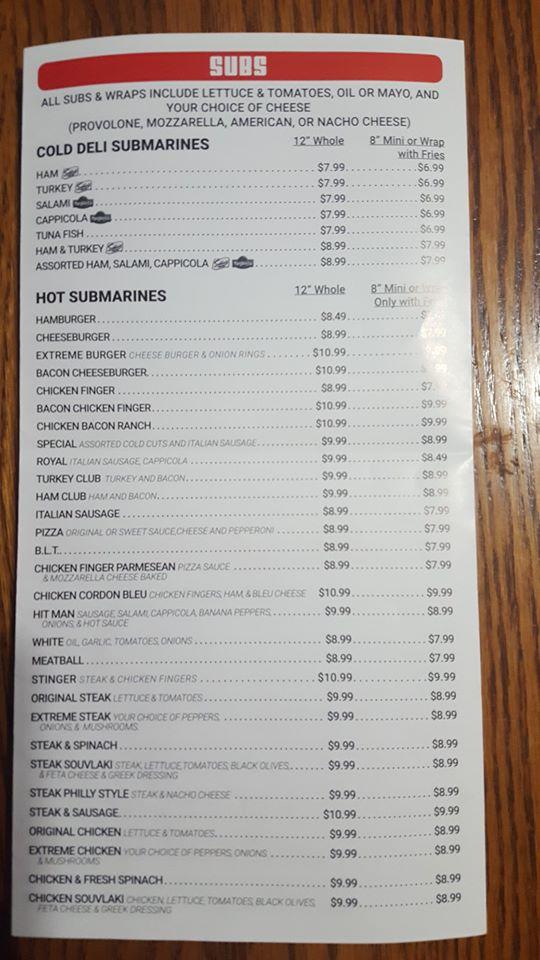 Menu at Extreme pizza buffalo ny pizzeria, Buffalo